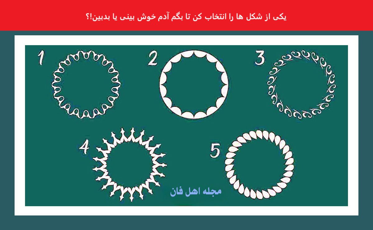 یکی از شکل ها را انتخاب کن تا بگم آدم خوش بینی یا بدبین!؟